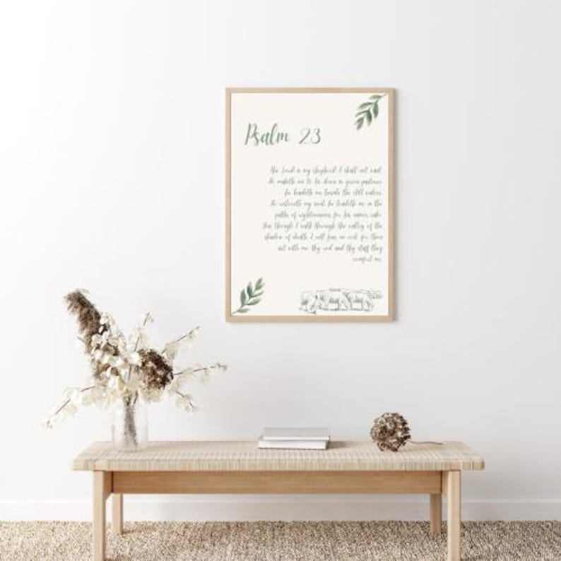 Psalm 23 Poster the Lord is My Shepherd Christian Poster Christian ...