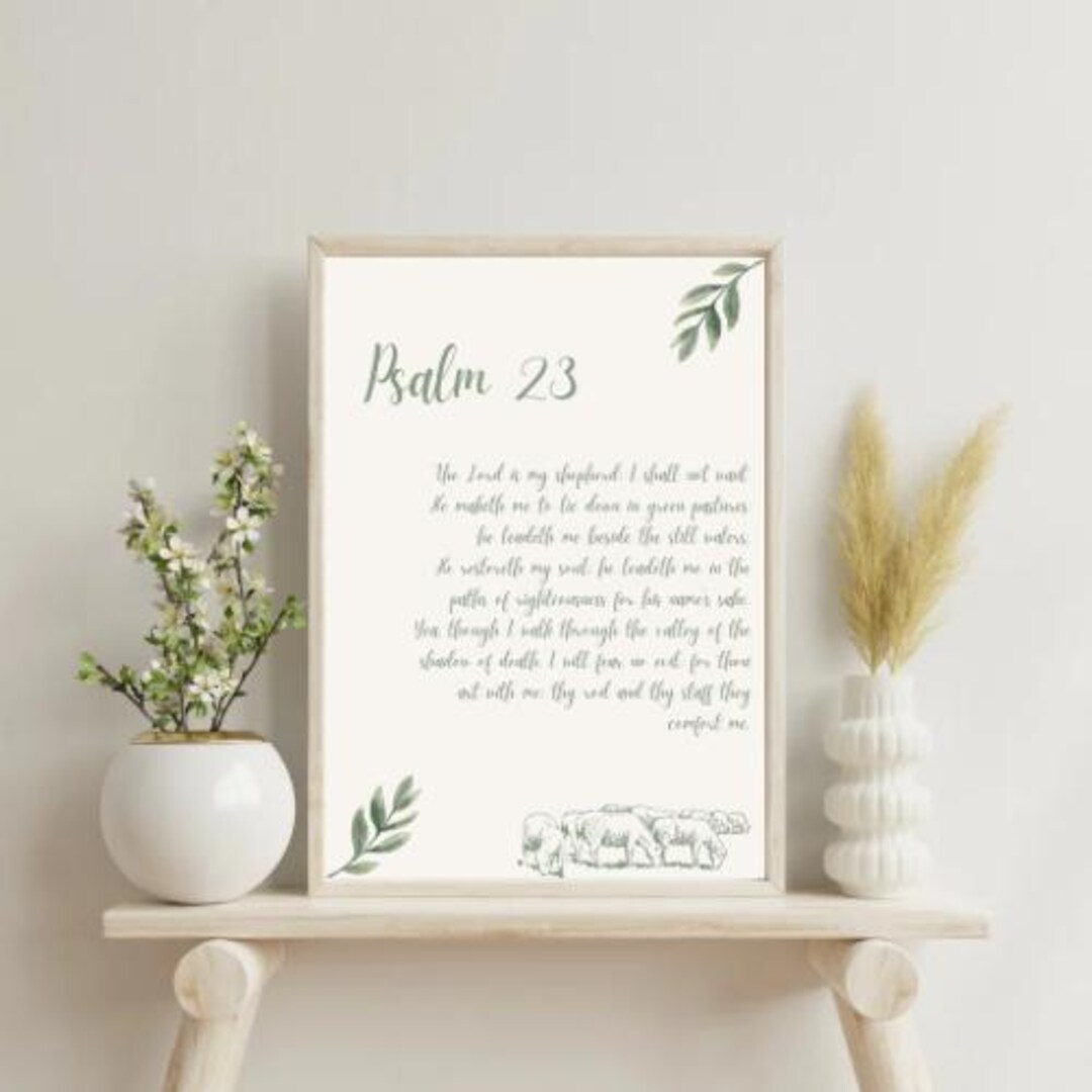 Psalm 23 Poster the Lord is My Shepherd Christian Poster Christian ...