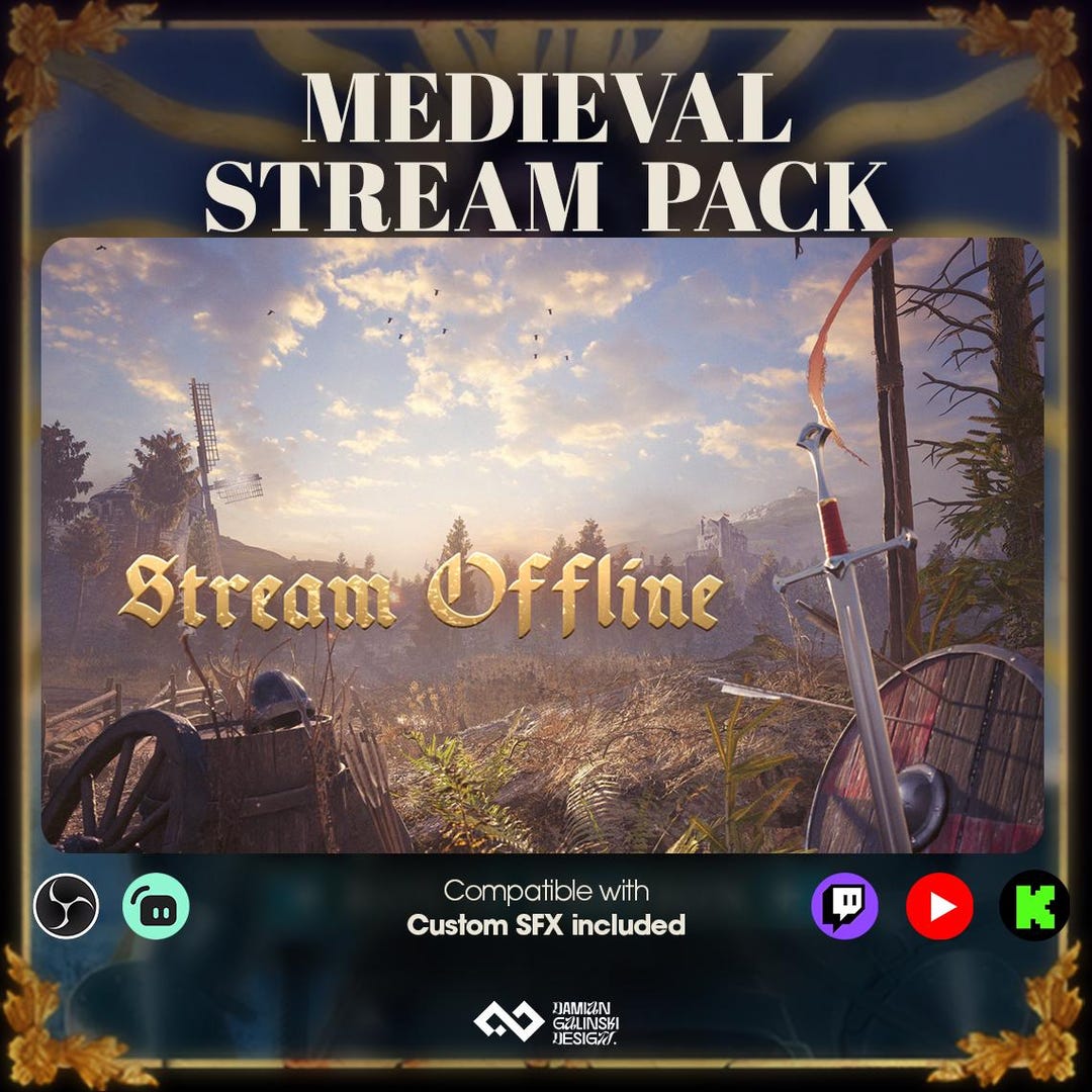 Crimson Medieval/fantasy Stream Overlays Pack | Twitch | Kick | OBS - Etsy