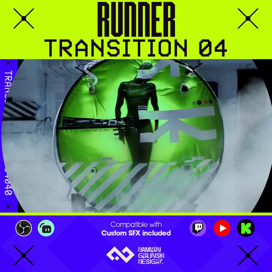 RUNNER Stream Transition 04 | Stinger | Twitch, Youtube, Kick ...