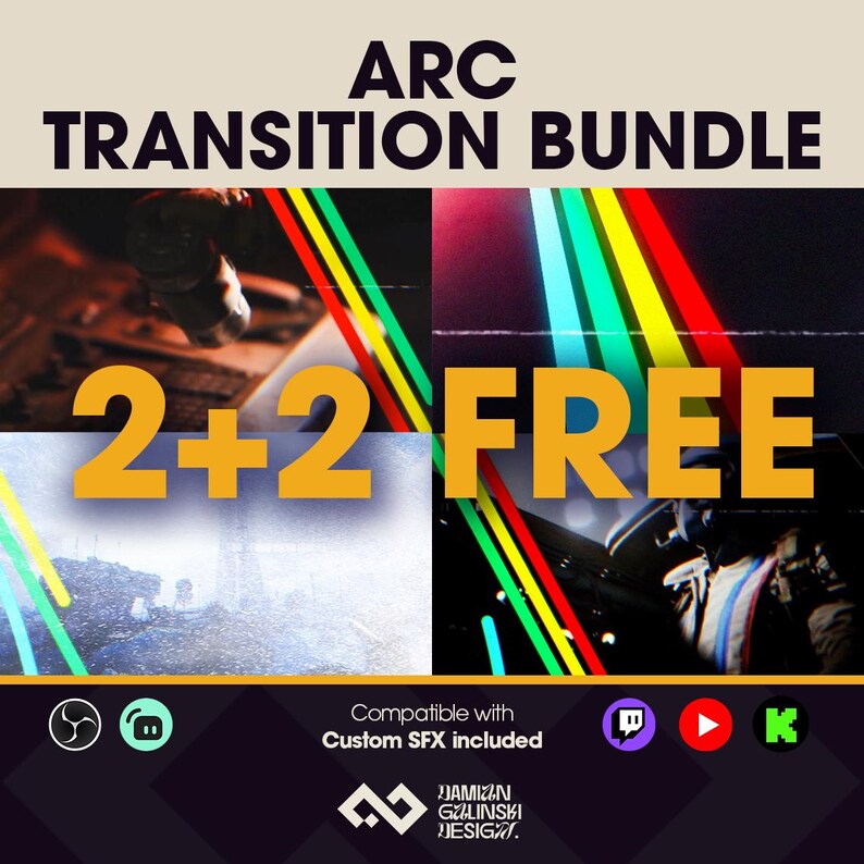 Animated ARC Stream Transitions BUNDLE | Stinger | Twitch, Youtube ...