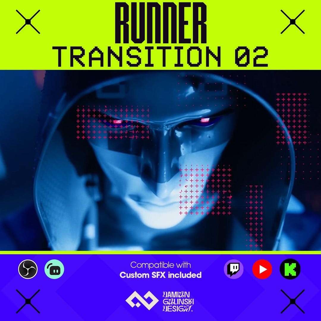 RUNNER Stream Transition 02 | Stinger | Twitch, Youtube, Kick ...