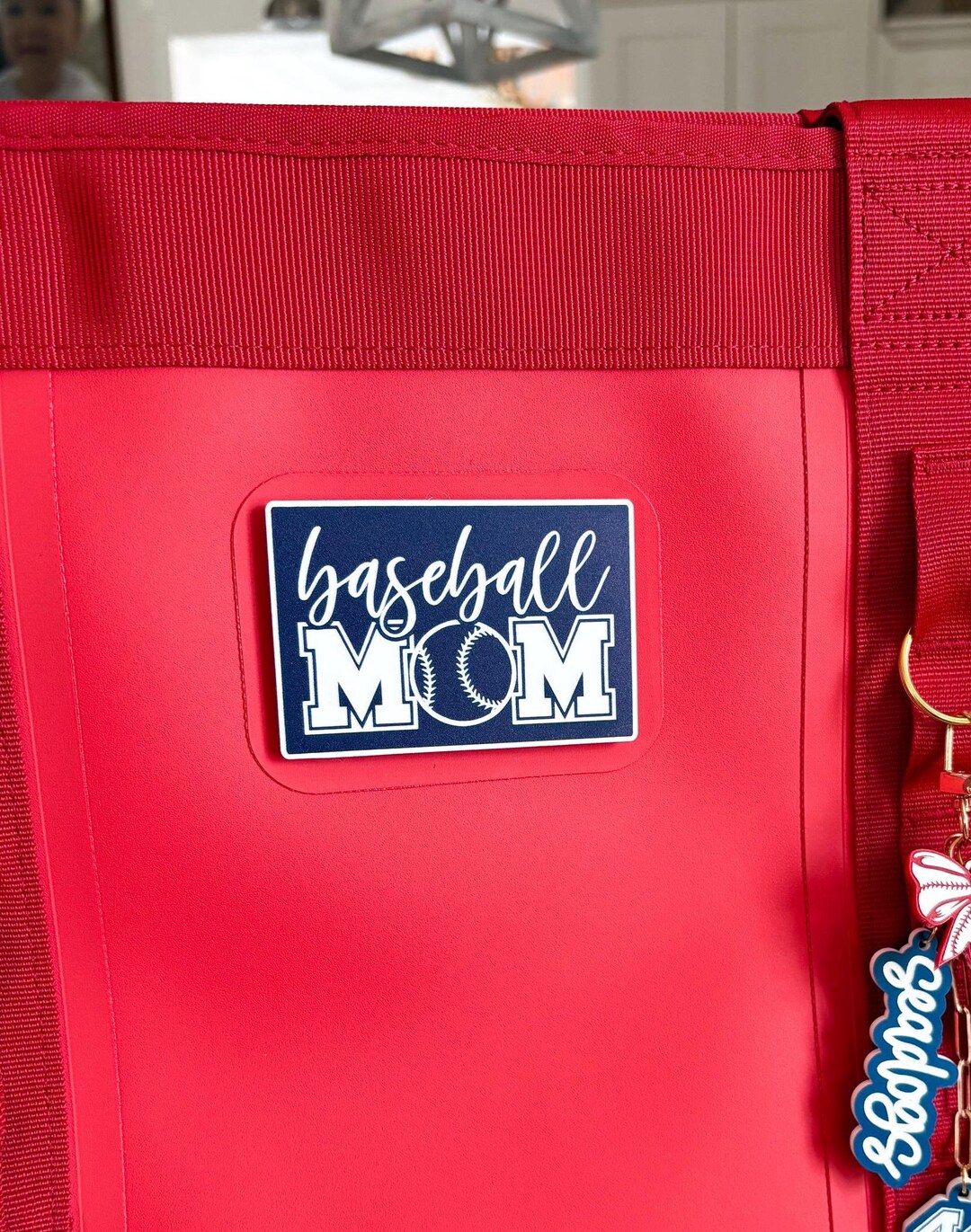 Custom Team Colors Sports Bag Patch | 3x2in Acrylic Sports Mom Tag in ...