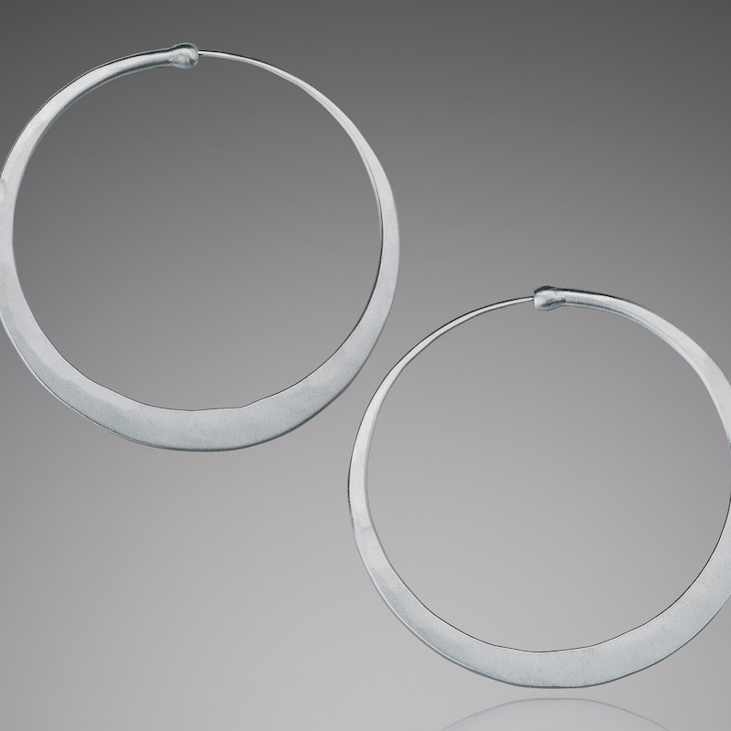 Silver Hoop Earrings - Etsy