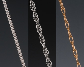 Necklace Chains Replacement Chains Sterling Silver Chains | Etsy