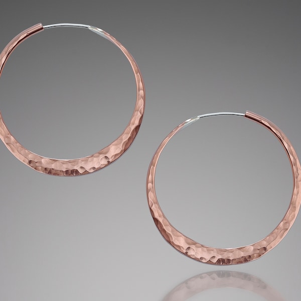 Copper Hoop Earrings - Etsy