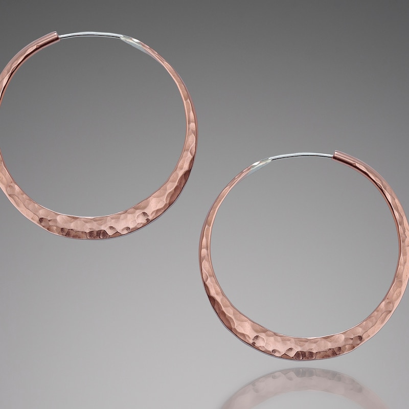 Copper Hoop Earrings - Etsy
