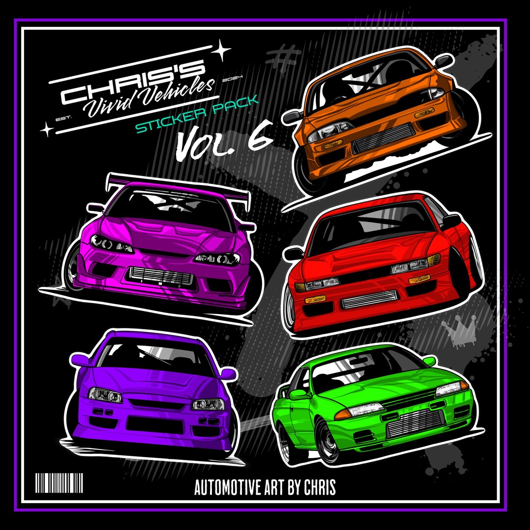 JDM Hotwheels Mixed Vol.6 Car Sticker Pack DOWNLOAD ONLY Anime Miffy ...