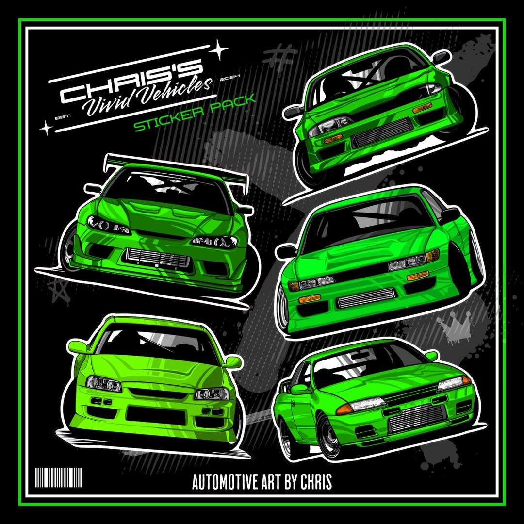 JDM Hotwheels Green Car Sticker Pack DOWNLOAD ONLY Anime Miffy Car ...