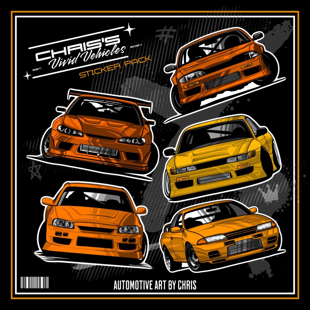 JDM Orange Car Sticker Pack, Tuner PNG (digital Download) - Etsy UK