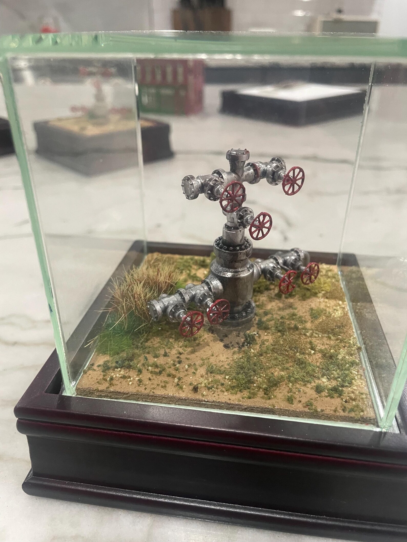 Miniature Oil Wellhead Model in Glass Case: Industrial Decor - Etsy