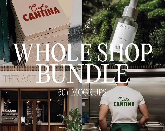 80+ Whole Shop Bundle Mockup, Logo Storefront Bundle, Cosmetic Mockup ...