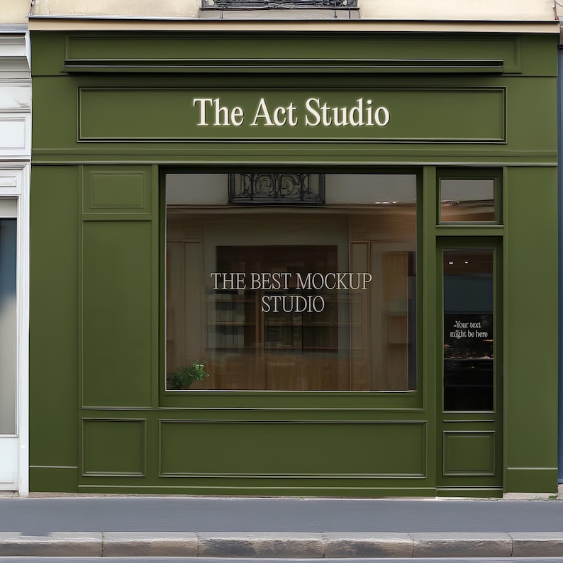 Storefront Window Signage Mockup, Logo Aesthetic Minimalist Mockup ...