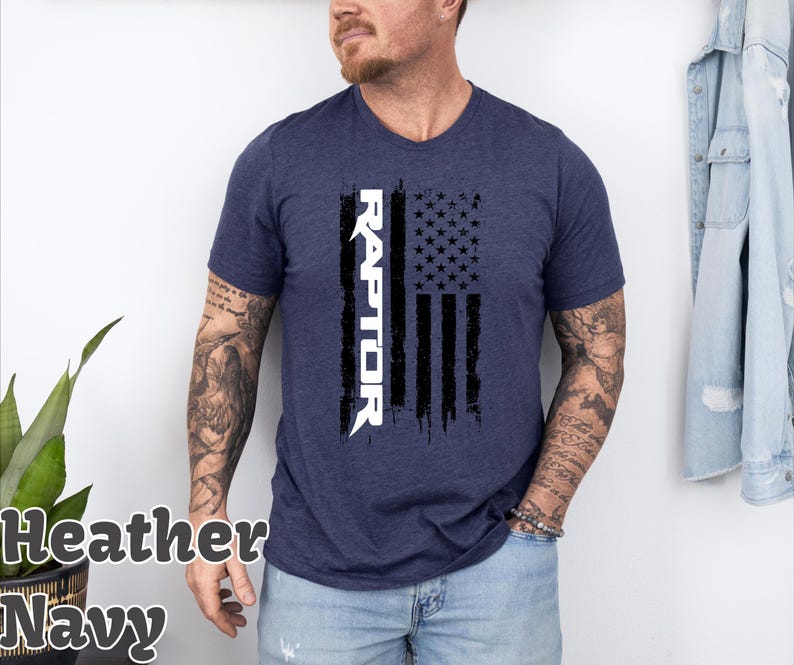 American Flag Raptor T-shirt - Distressed Graphic Tee, Unisex Fit ...