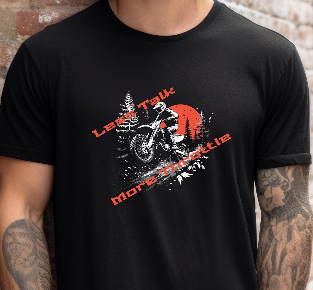 Motorcycle Graphic T-shirt - Less Talk Unisex Biker Tee, Soft Cotton ...