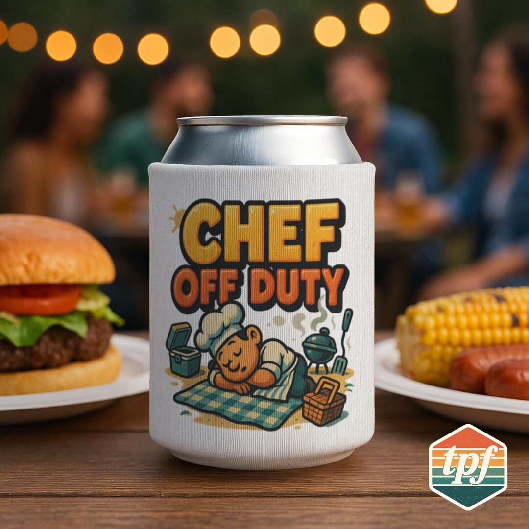 Chef off Duty Can Cooler, Funny Chef Gift Beer Huggie, Culinary Humor ...