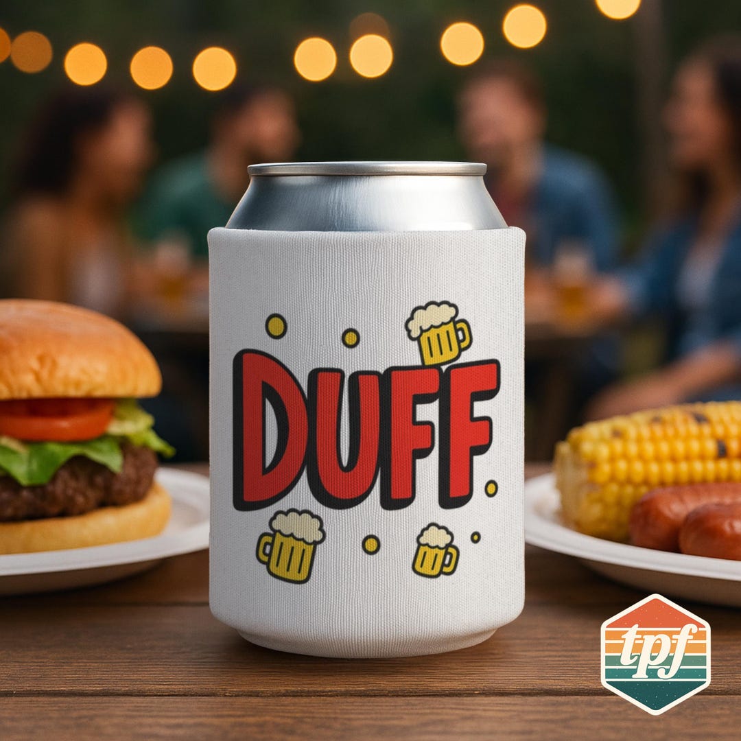 Simpsons-style "duff" Inspired Can Cooler, Bold Pop Culture Beer Cozy ...