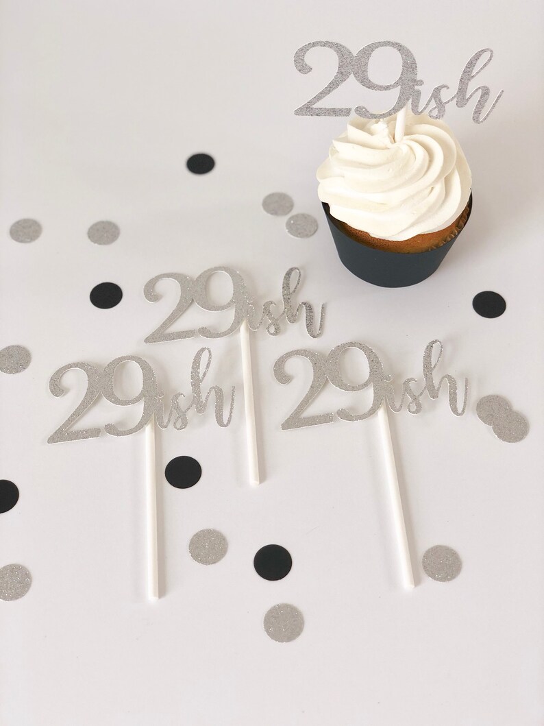Happy 29ish Birthday Cupcake Toppers, 29th Birthday, 29 Again, Custom ...