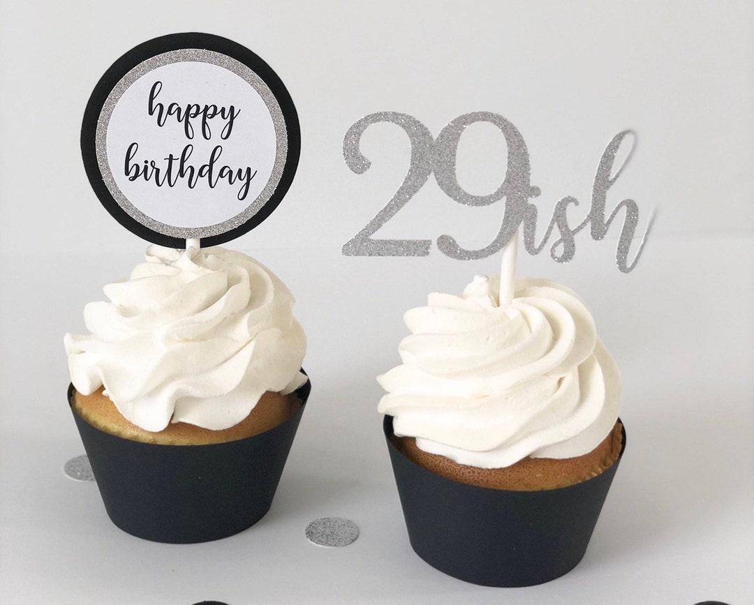 Happy 29ish Birthday Cupcake Toppers, 29th Birthday, 29 Again, Custom ...