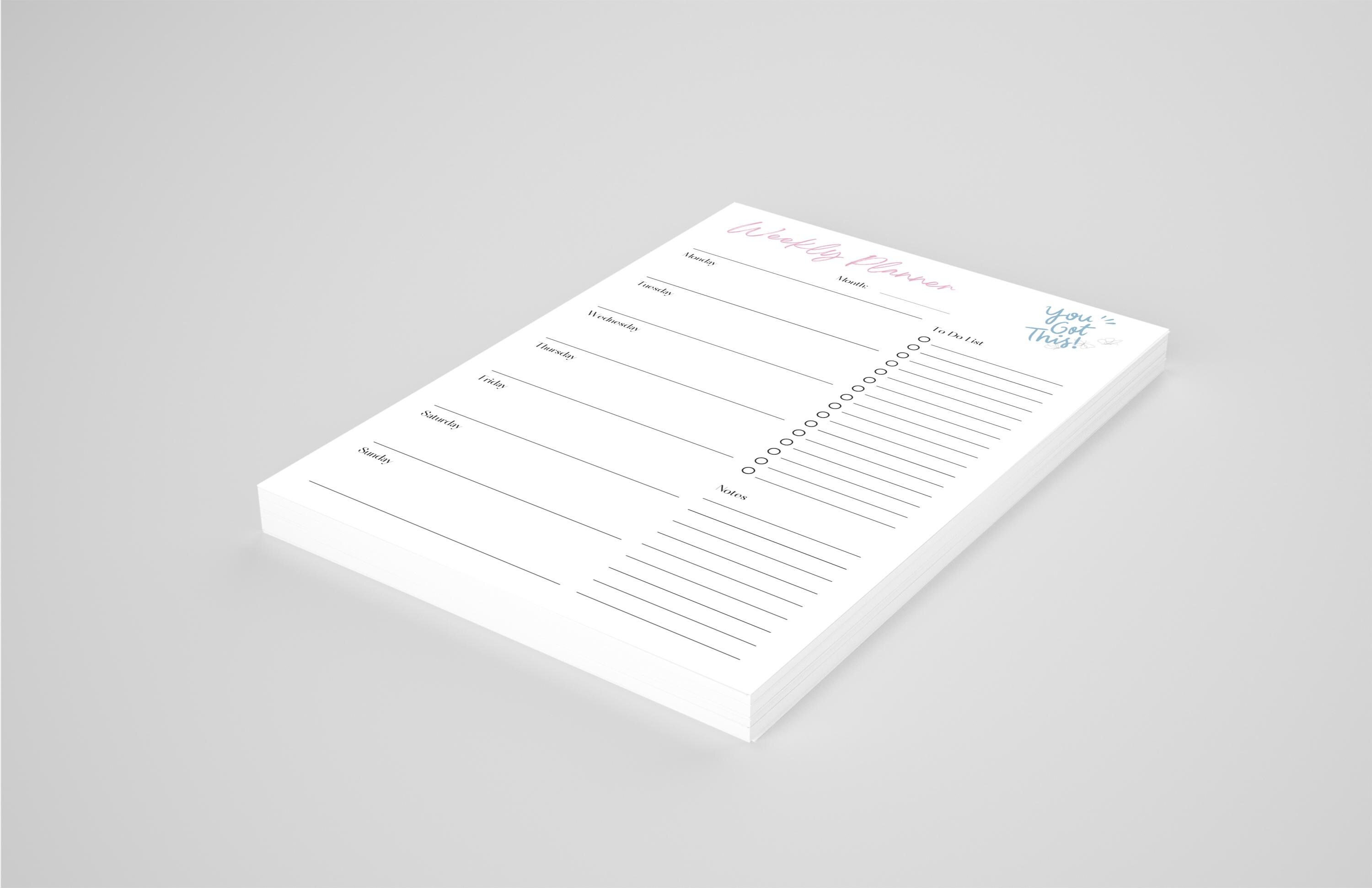 Weekly Planner Printable/ To-do List to Print, PDF, A4 / Digital ...