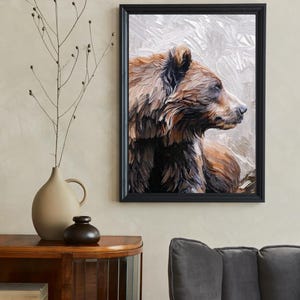 Wildlife Print - Bear Portrait Wall Art, Modern Rustic Animal Art ...