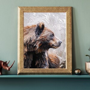 Wildlife Print - Bear Portrait Wall Art, Modern Rustic Animal Art ...