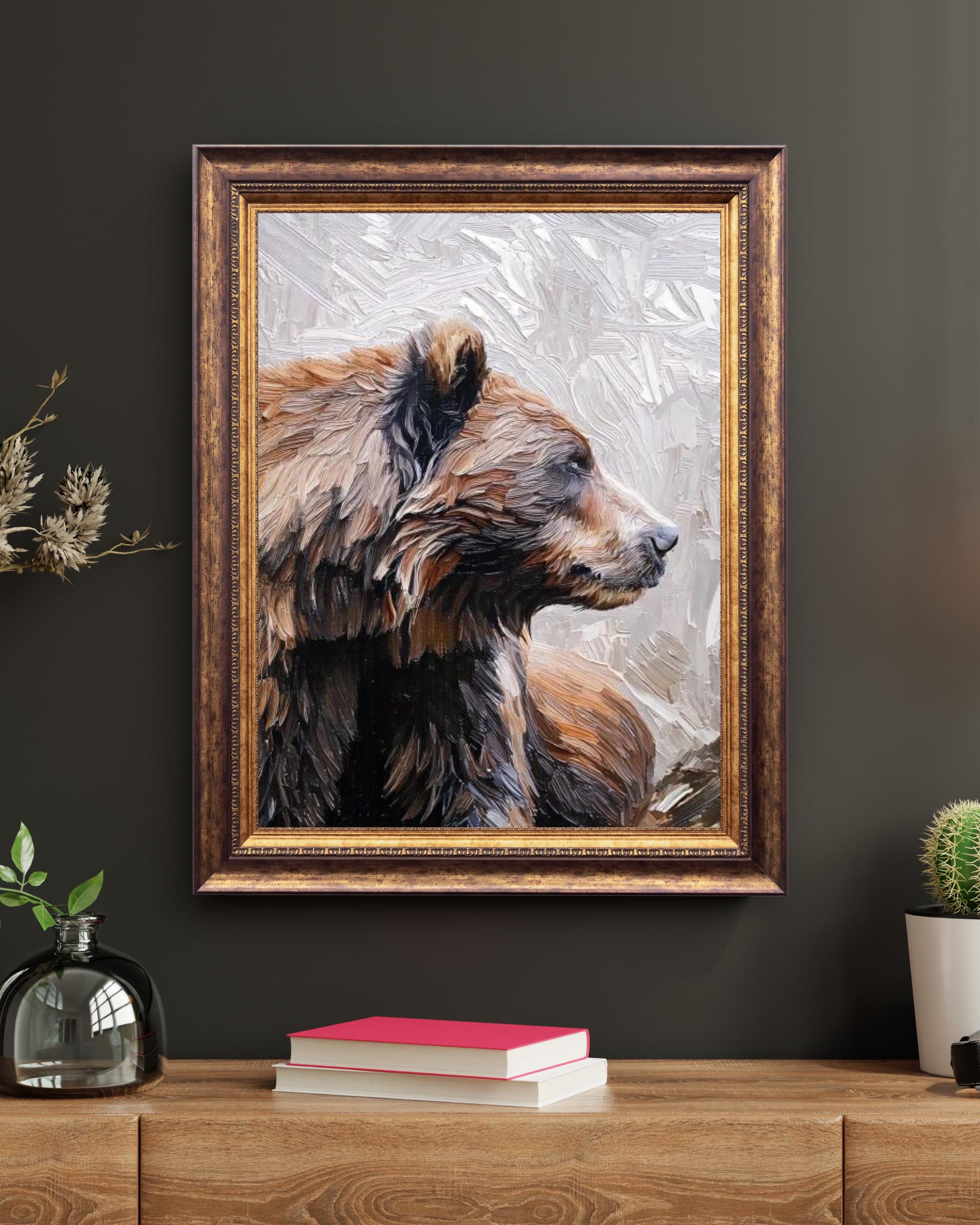 Wildlife Print - Bear Portrait Wall Art, Modern Rustic Animal Art ...
