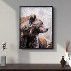 Wildlife Print - Bear Portrait Wall Art, Modern Rustic Animal Art ...