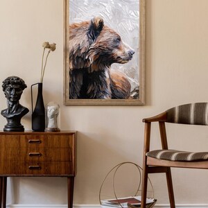 Wildlife Print - Bear Portrait Wall Art, Modern Rustic Animal Art ...