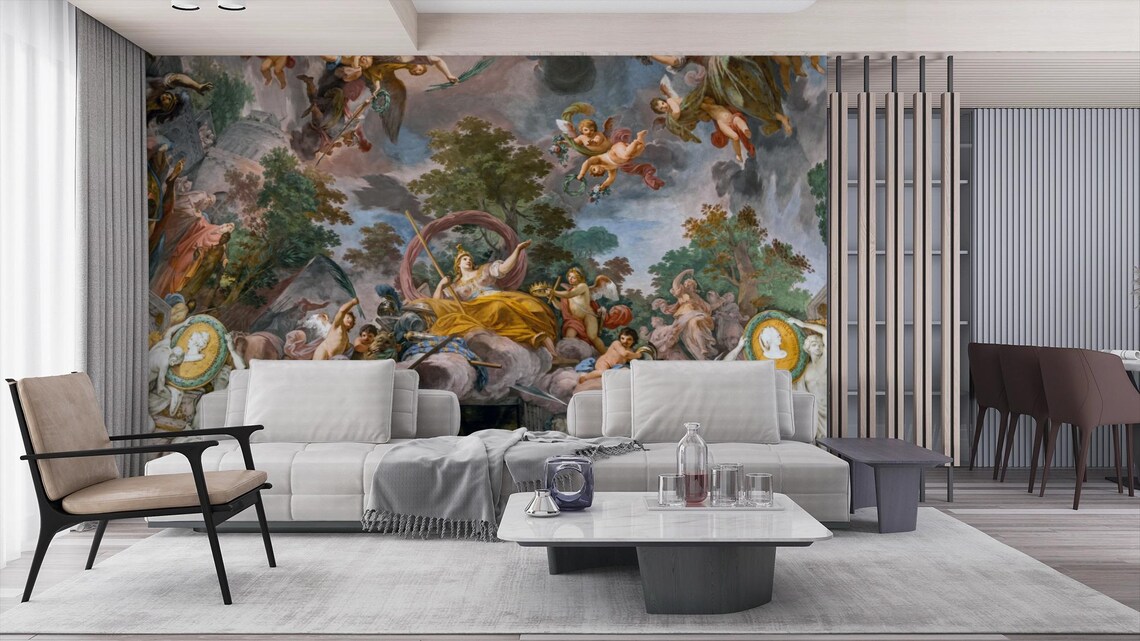 Luxurious Baroque Ceiling Mural: A Stunning Allegorical Fresco ...