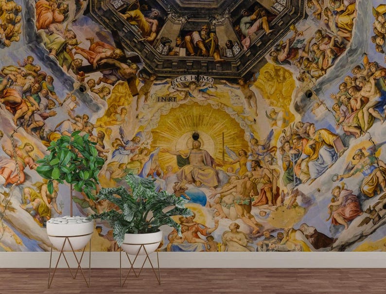 Baroque Ceiling Mural – Angelic Fresco Art With Religious Renaissance ...