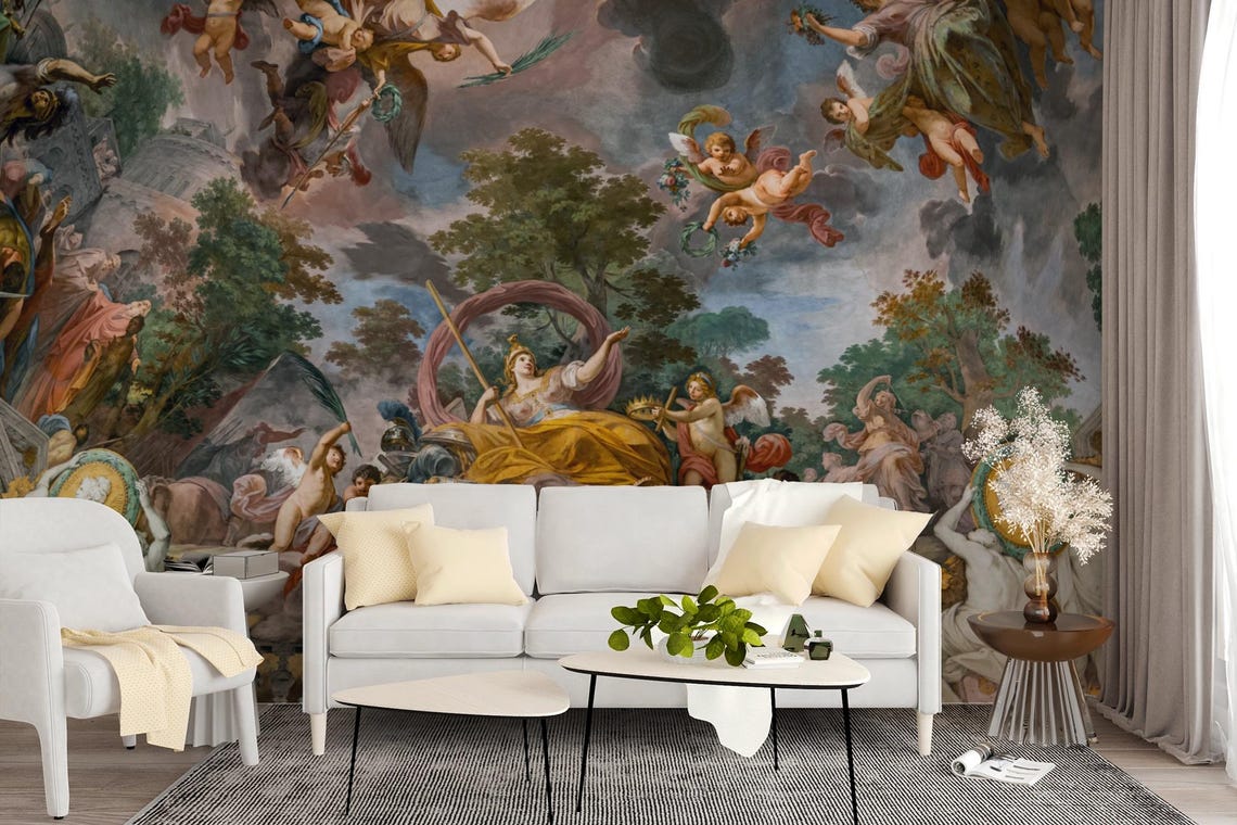 Luxurious Baroque Ceiling Mural: A Stunning Allegorical Fresco ...
