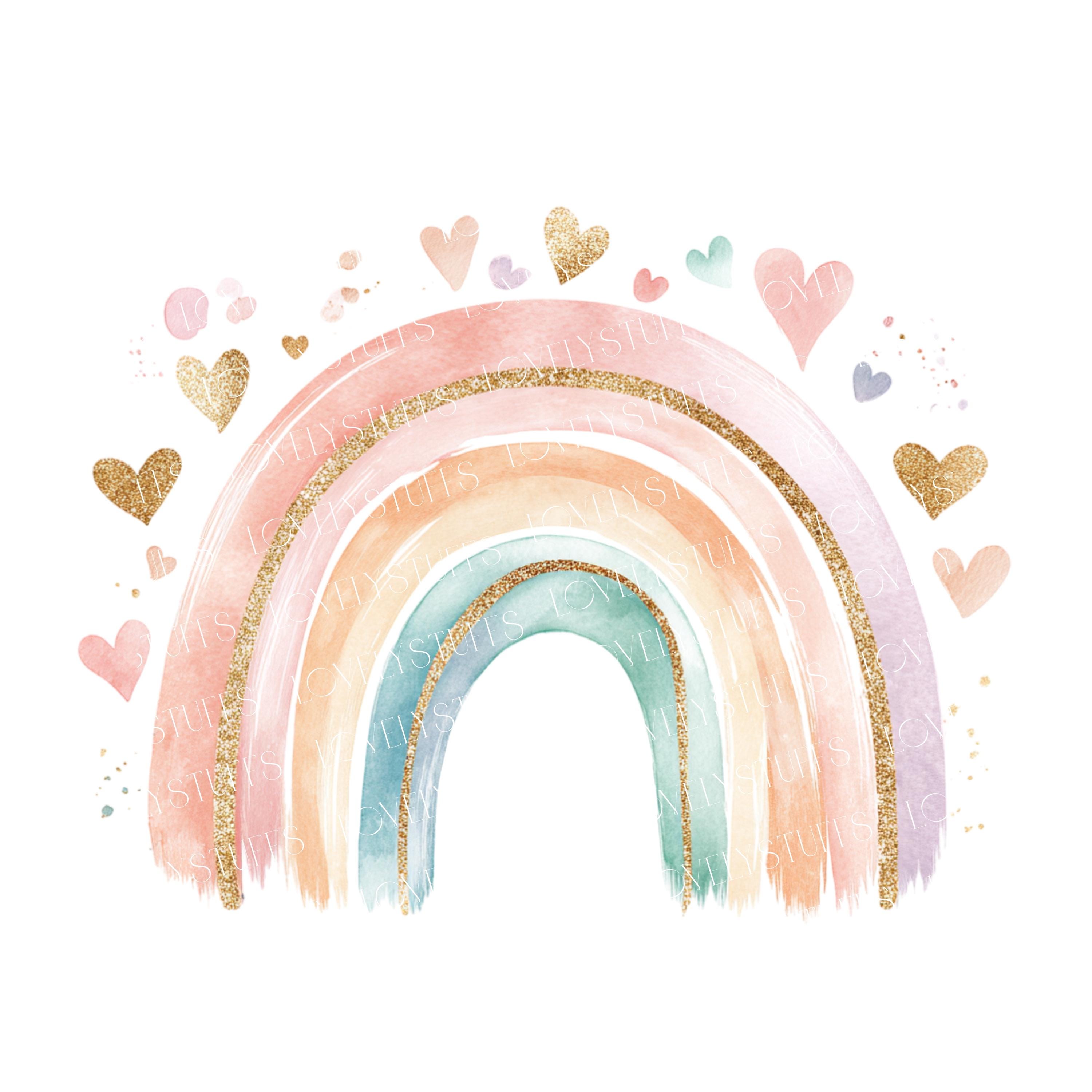 10 Pastel Rainbow Watercolor Clip Art, Soft Rainbow Clip Art Set ...