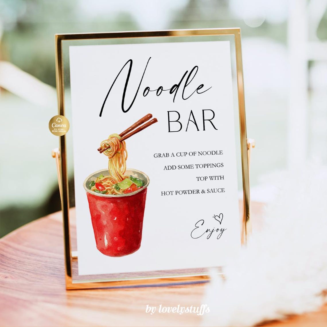 Noodle Bar Sign, Editable Food Station Template (canva) - Etsy