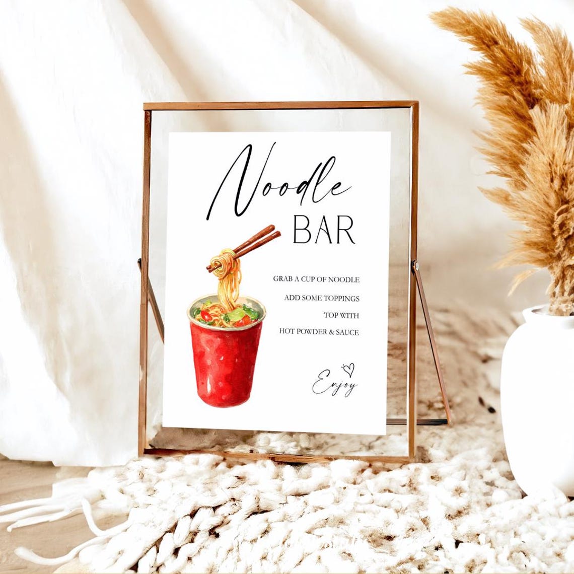 Noodle Bar Sign, Editable Food Station Template (canva) - Etsy