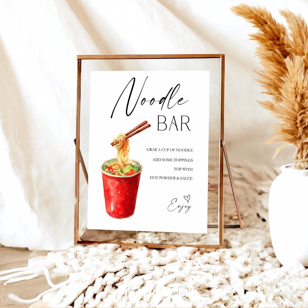 Noodle Bar Sign, Editable Food Station Template (canva) - Etsy