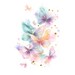 16 Butterfly Pastel Rainbow Clip Art, Watercolor Butterfly JPG, Soft ...