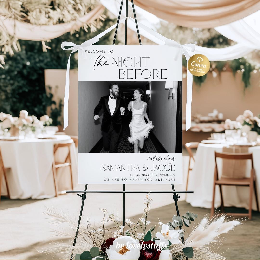 The Night Before Wedding Sign, Wedding Rehearsal Dinner Welcome Sign ...