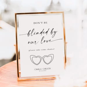 Sunglasses Wedding Sign, Modern Reception Decor (canva Template) - Etsy
