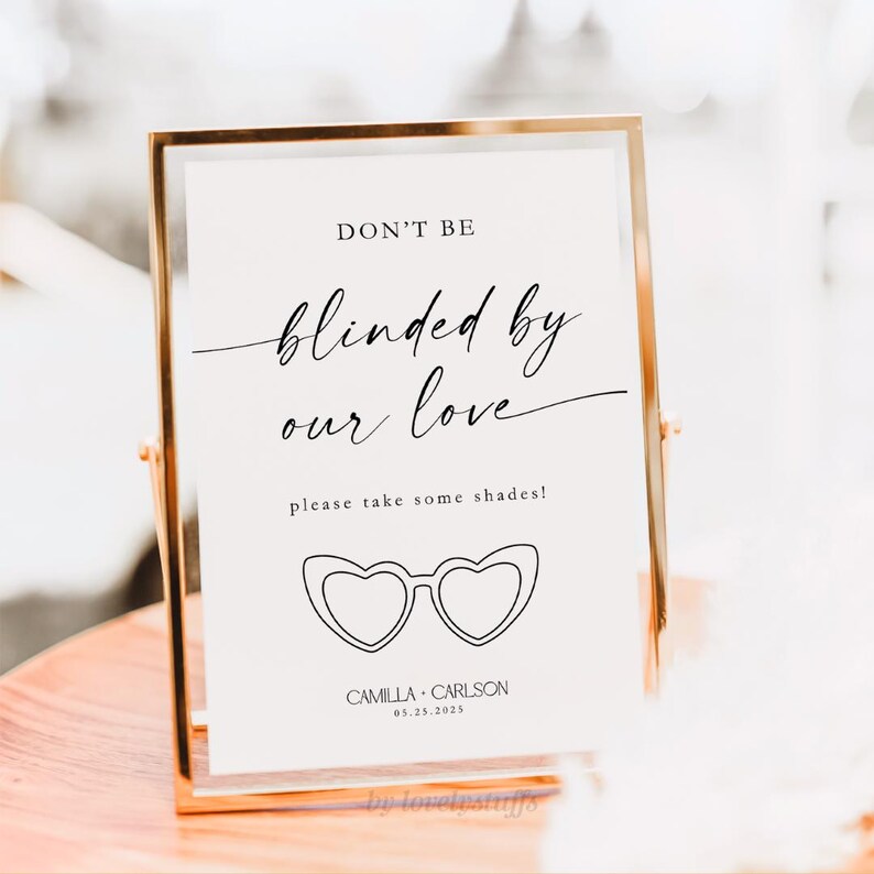 Sunglasses Wedding Sign, Modern Reception Decor (canva Template) - Etsy