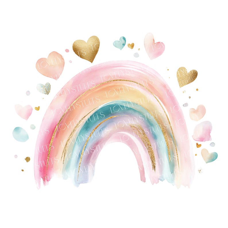 10 Pastel Rainbow Watercolor Clip Art, Soft Rainbow Clip Art Set ...