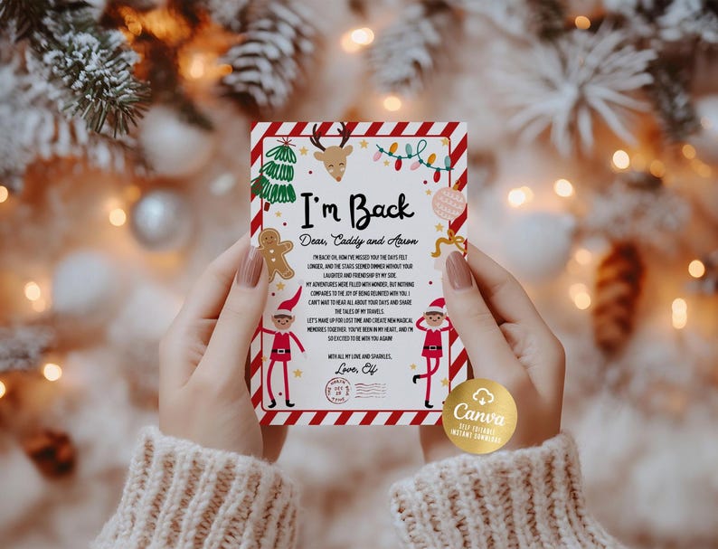 Editable Elf Arrival Letter, Elf Welcome Christmas, Elf I'm Back ...