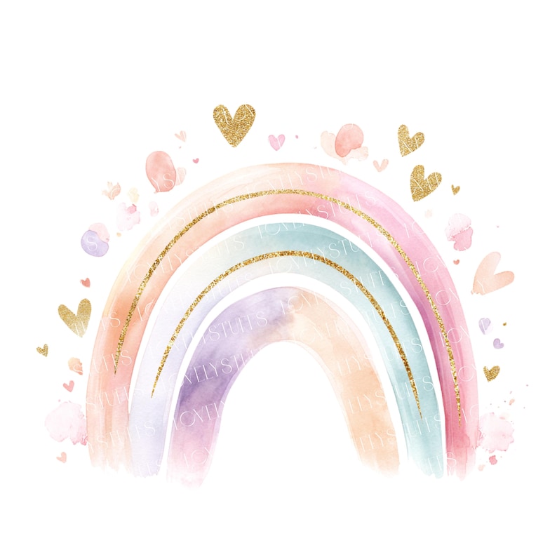 10 Pastel Rainbow Watercolor Clip Art, Soft Rainbow Clip Art Set ...