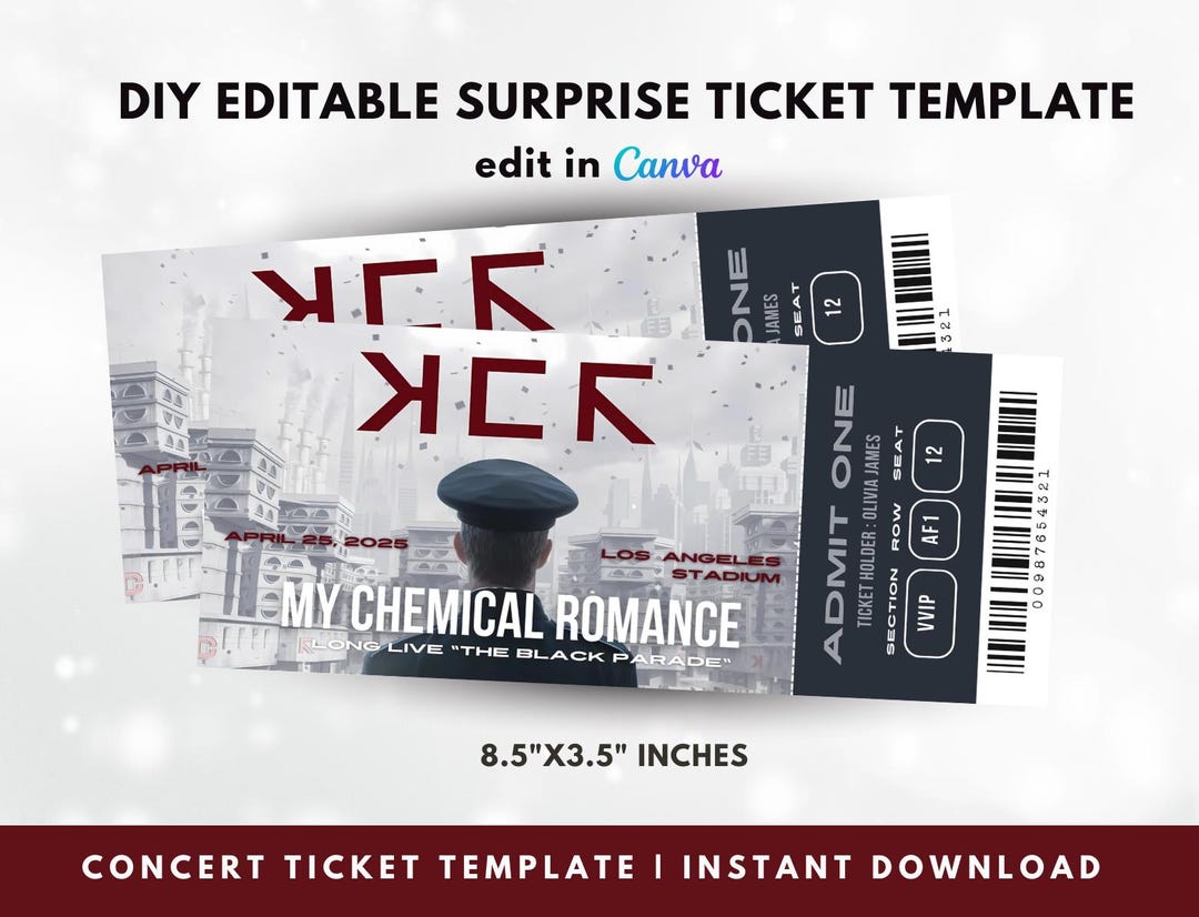 Personalized My Chemical Romance the Black Parade Tour Concert Ticket ...
