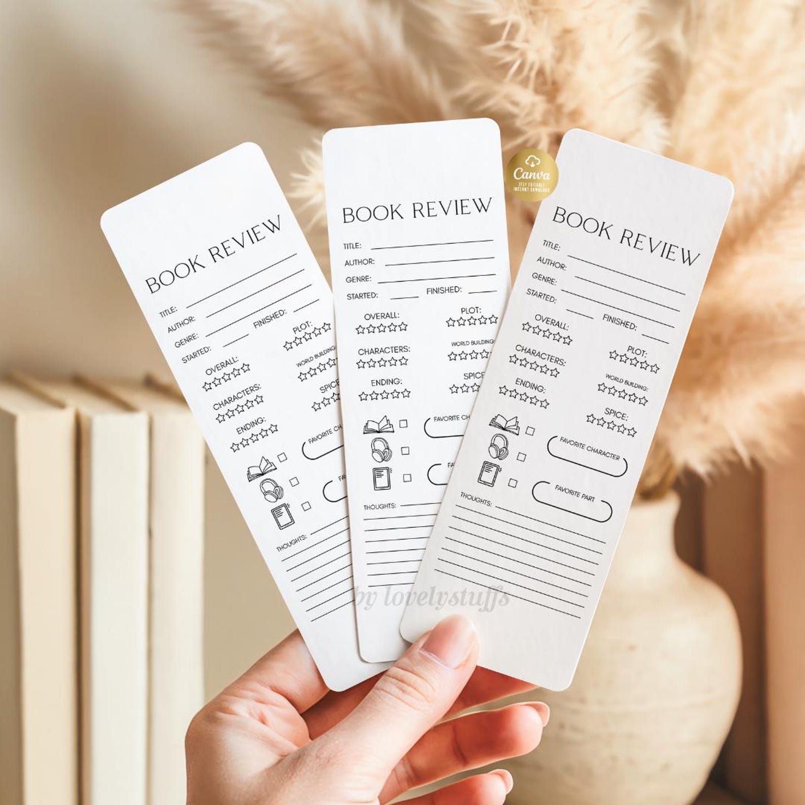 Book Review Bookmark Template, Book Club Discussion Game Bookmark, Book ...