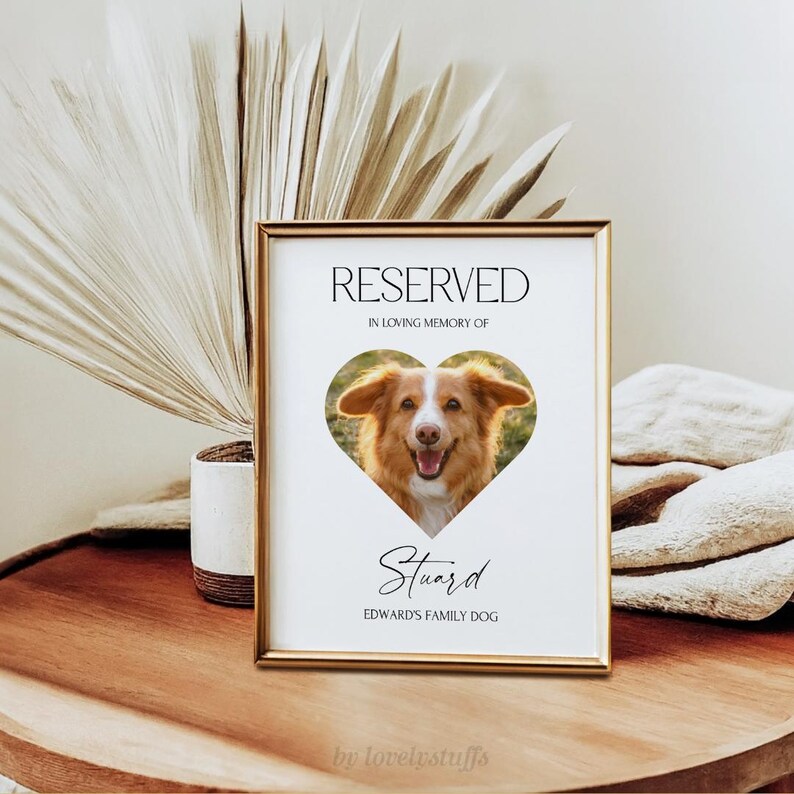 Reserved in Memory Sign Template, Wedding Memorial Sign Template, in ...