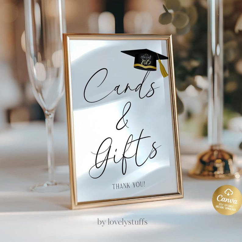 Graduation Cards & Gifts Sign, Graduation Party Decor (printable) - Etsy