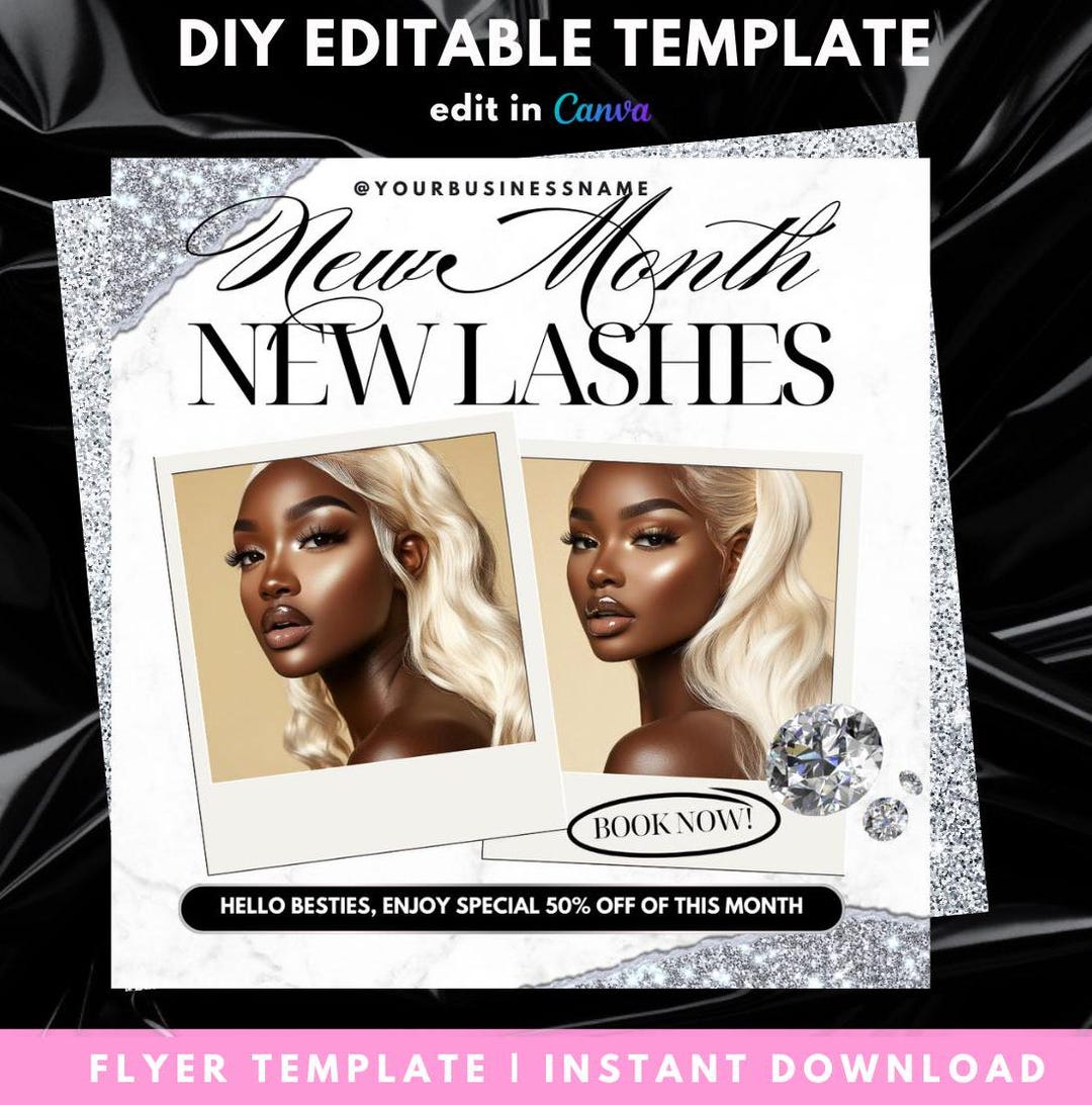 Lash Tech Flyer DIY, New Month New Lashes, Lash Tech Flyer, Monthly ...