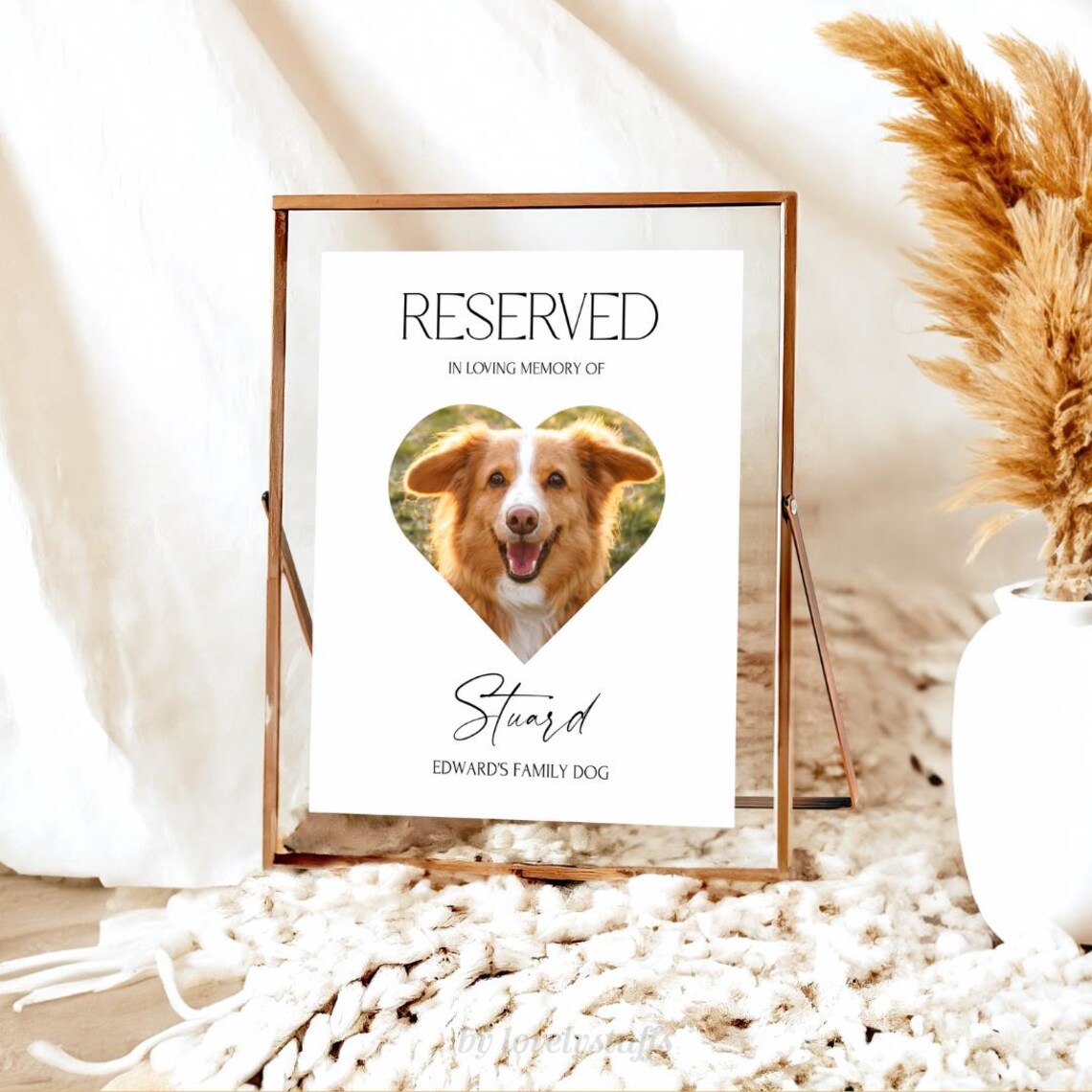 Reserved in Memory Sign Template, Wedding Memorial Sign Template, in ...