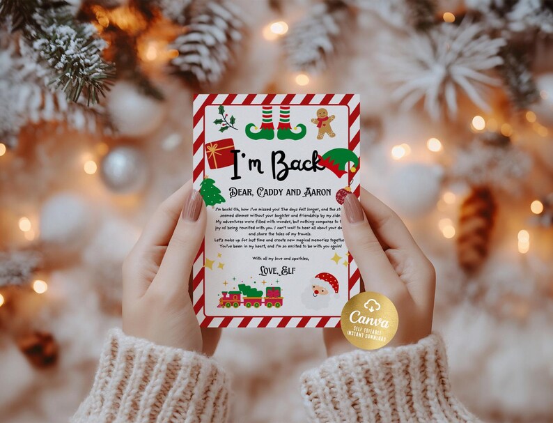 Editable Elf Arrival Letter, Elf Welcome Christmas, Elf I'm Back ...